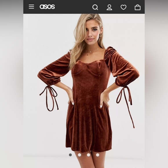 ASOS | Dresses | Nwt Asos Glamorous Structured Dress With Tie Sleeves ...